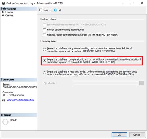 database is not configured for database mirroring microsoft sql
