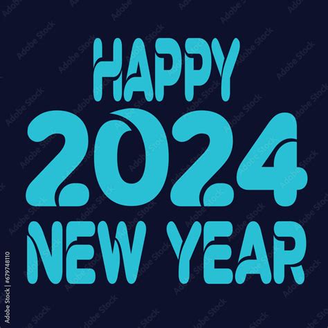 Happy New Year 2024 Design With Colorful Truncated Number