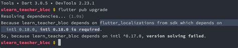 flutter localizations from sdk which depends on intl 0 18 0 intl 0 18