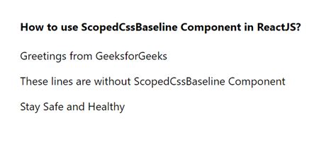 how to use scopedcssbaseline component in reactjs
