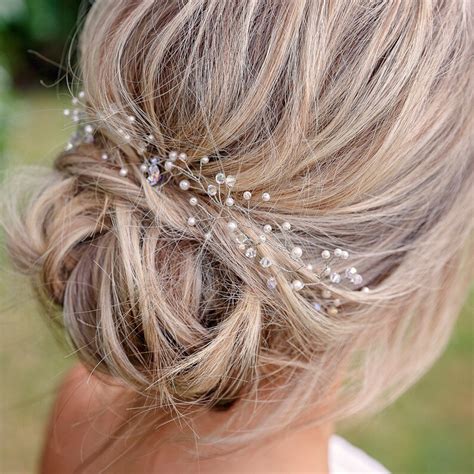 Delicate Pearl Hair Vine Handmade Bridal Hair Vine Wedding Etsy
