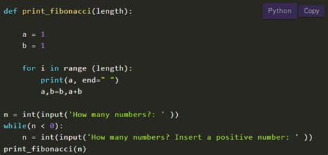 fibonacci sequence in python fibonacci algorithm