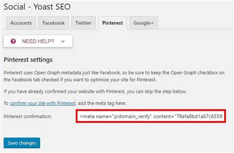 how to verify your wordpress site on pinterest step by step