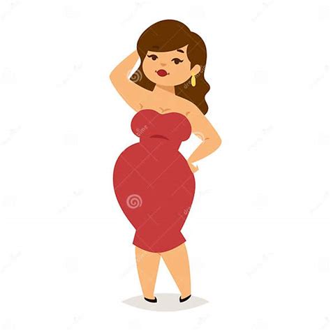 Fat Girl Vector Illustration Character Stock Vector Illustration Of