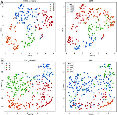 The K Means Clustering Result Using Mes Of Coad And Stad The A Coad