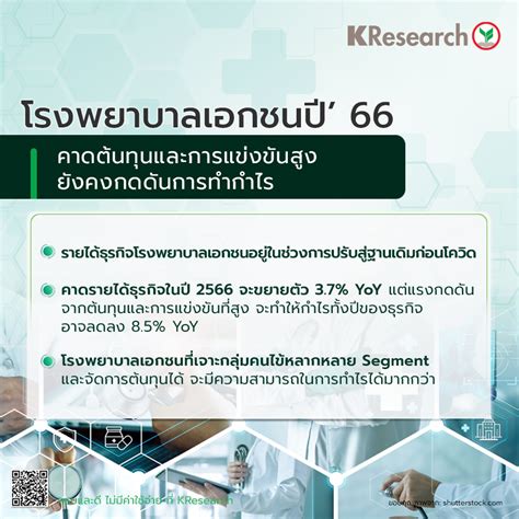 ศูนย์วิจัยกสิกรไทยวิเคราะห์ โรงพยาบาลเอกชนปี 66 คาดต้นทุนและการ