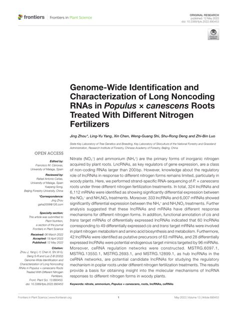 Pdf Genome Wide Identification And Characterization Of Long Noncoding