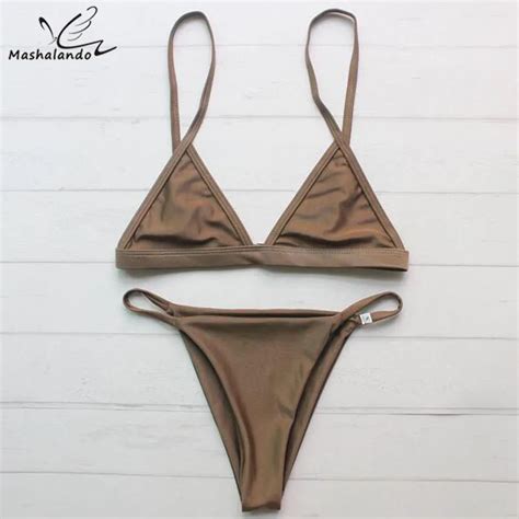 2017 New Sexy Micro Bikinis Women Swimsuit Swimwear Halter Brazilian