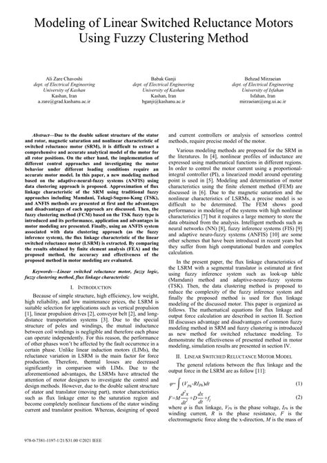 pdf modeling of linear switched reluctance motors using fuzzy