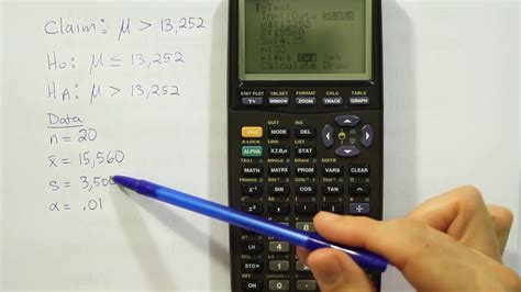 Small Sample Hypothesis Testing Using The Ti 83 Graphing Calculator