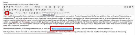 setting up descriptive links and the title attribute in blackboard