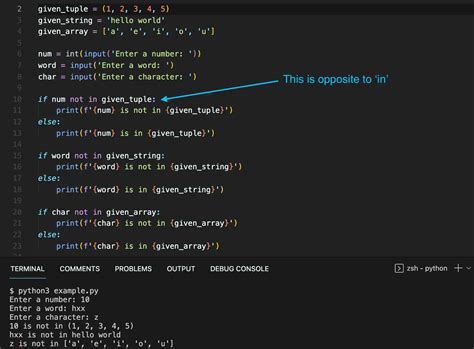 python in and not in operators explanation with examples codevscolor