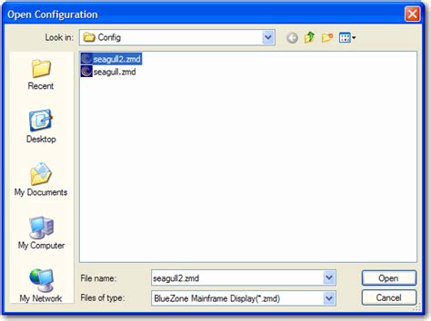 saving and opening configurations