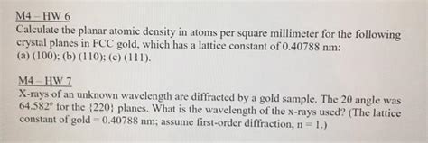 Solved Calculate The Planar Atomic Density In Atoms Per 45 Off