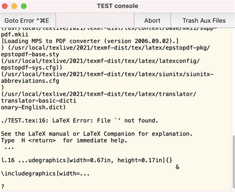 r error message undefined control sequence includegraphics tex