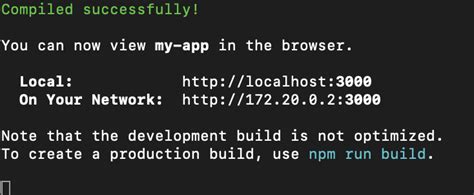 reactjs running a react app inside a linux docker