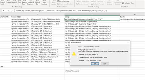 match excel table header not working in formula stack overflow