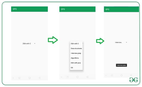 spinner in android with example geeksforgeeks