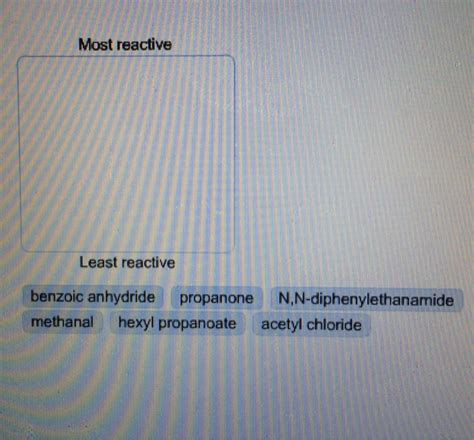Solved Rank The Following Carbonyl Containing Compounds In