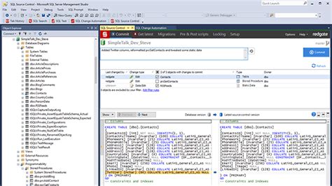 sql source control link database to tfs svn git mercurial