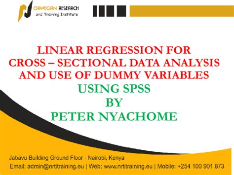 Pdf Linear Regression For Cross Sectional Data Analysis And Use Of