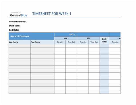 Monthly Timesheet Calculator For Multiple Employees In Excel