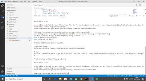 error occured while running npx react native run android command