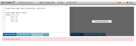 sql fiddle mysql 5 6 vs ms sql server 2017 simple create and insert