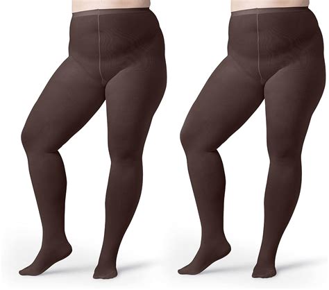 Silky Toes Womens Plus Size Opaque Microfiber Tights 1 Or 2 Pairs