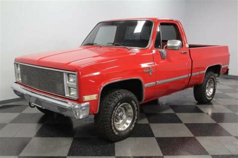 Classic Vintage Chrome 4 Wheel Drive Red Cloth Interior Short Bed Chevy