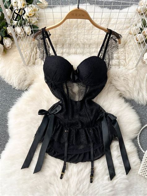 Singreiny 2023 Strap Camis Night Dress Women Erotic Backless Bow Sexy