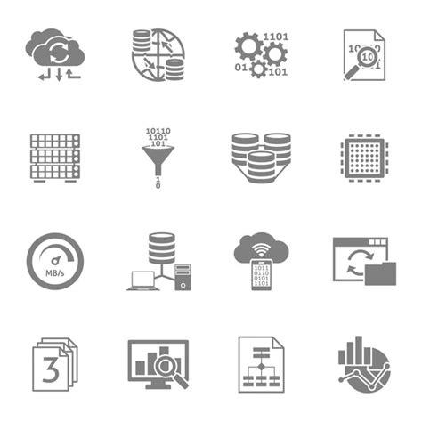 Database Analytics Icons Flat — Stock Vector © Macrovector 56628555
