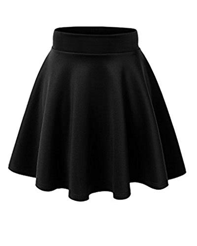 Guvu Womens Basic Versatile Stretchy Flared Skater Skirt