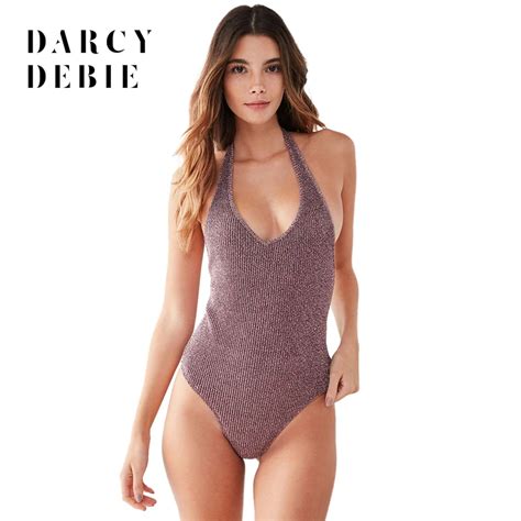 Darcydebie Brand Women Solid Red Sexy Bodysuits Halter Backless V Neck