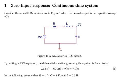 Solved Consider The Series Rlc Circuit Shown In Figure 1