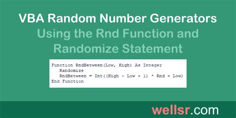 vba random number with rnd and randomize