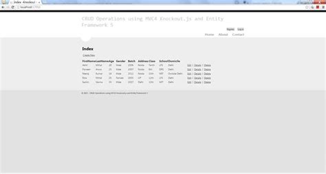 complete crud operations in mvc 4 using entity framework 5 without
