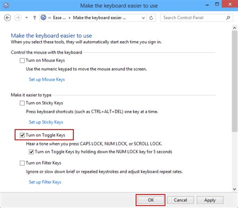 How To Turn On And Turn Off Toggle Keys In Windows 10