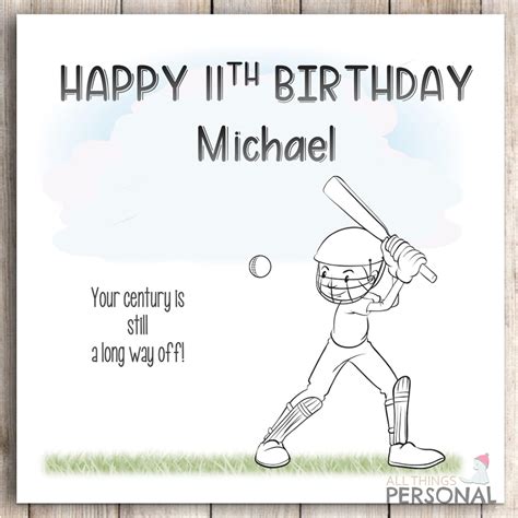 Personalised Cricket Birthday Card For Son Grandson Nephew Etsy Uk