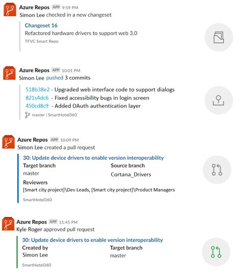 azure repos with slack azure repos microsoft learn