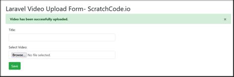 laravel video upload tutorial with example scratch code