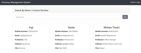 directory management system using php and mysql project with source code