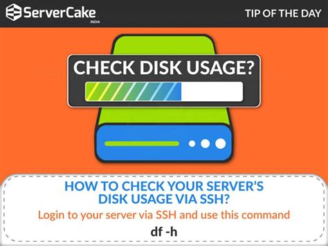 how to check the server s disk usage via ssh servercake india