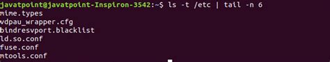 linux tail command javatpoint