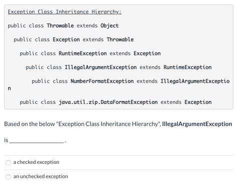 solved exception class inheritance hierarchy public class