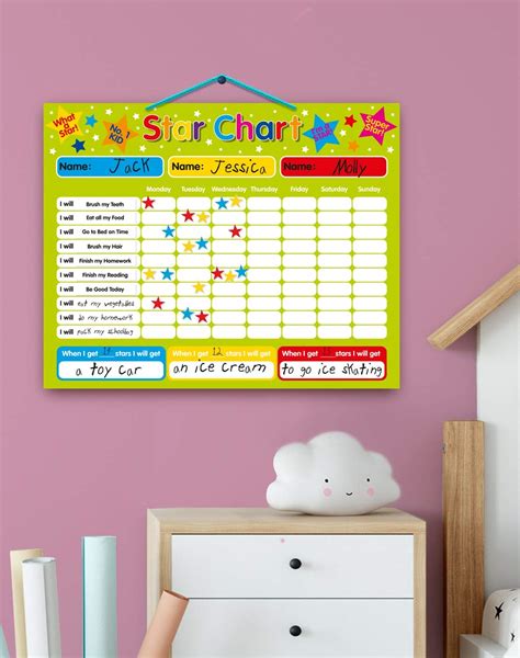 Magnetic Reward Star Responsibility Behavior Chart For Up To 3