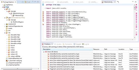 java a lot of error when create new project in eclipse for android
