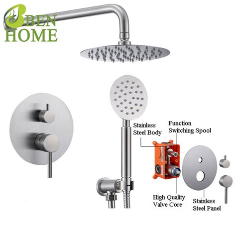 304 Stainless Steel Brushed Color Hot And Cold Water Bath Shower Set