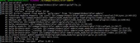 error installation of blur admin with angularjs stack