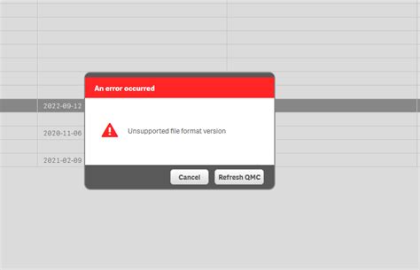 solved qlik sense error unsupported file format error qlik